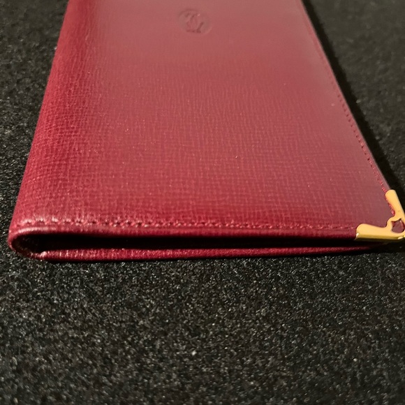 Cartier | Bags | Euc Cartier Burgundy Long Folding Wallet | Poshmark